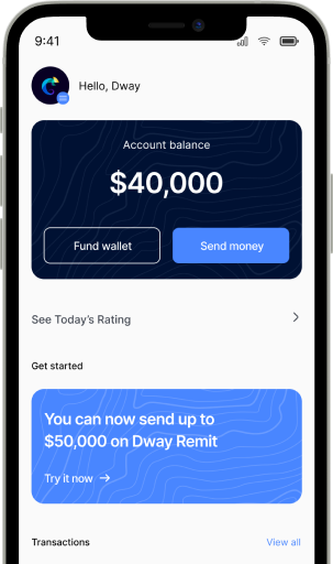 D-Way Remit - Customer Account
